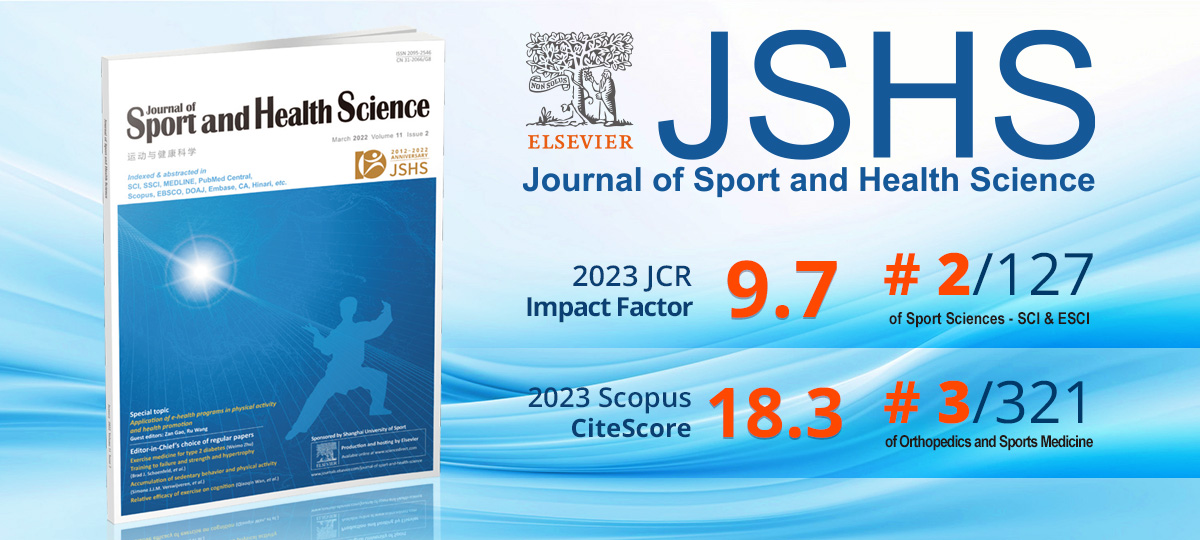 《运动与健康科学（英文）》稳居JCR（SCI、ESCI）体育学期刊世界第二-上海体育大学